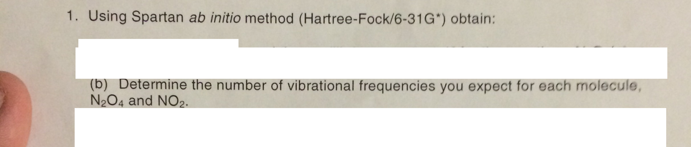 1. Using Spartan ab initio method | Chegg.com