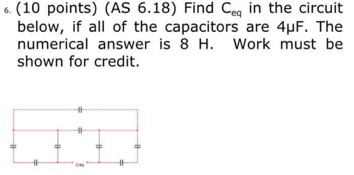 Solved 6. (10 points) (AS 6.18) Find Ceq in the circuit | Chegg.com