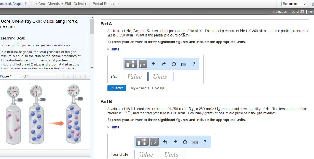 Solved ± Core Chemistry Skill: Calculating Partial Pressure | Chegg.com