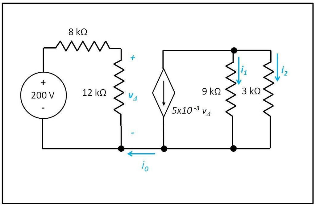 Solved Find (a) i0 , (b) i1 , and (c) i2 in the circuit | Chegg.com