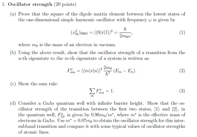 Prove that the square of the dipole matrix element | Chegg.com