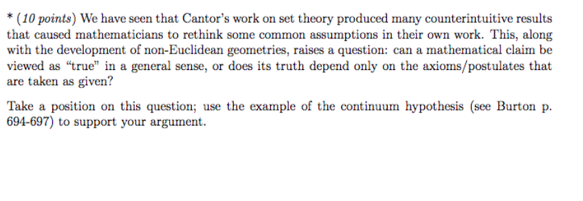 The Continuum Hypothesis Cantor, having succeeded in | Chegg.com