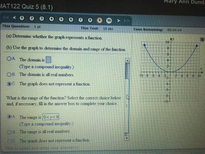 Solved Determine whether the graph represents a function | Chegg.com