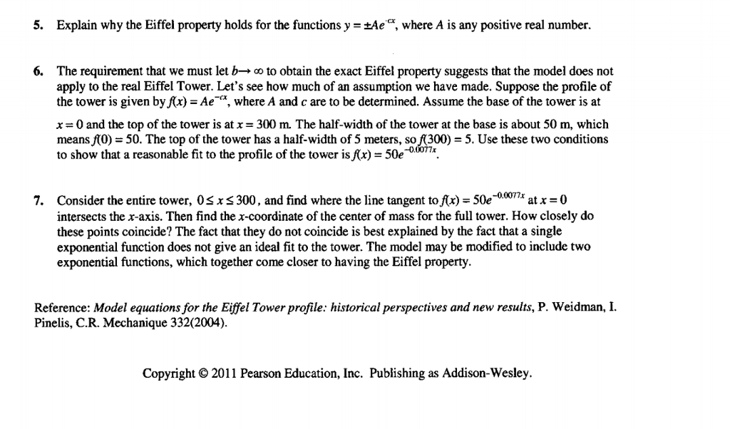 Solved The exponential Eiffel Tower 501 Guided Project 72: | Chegg.com