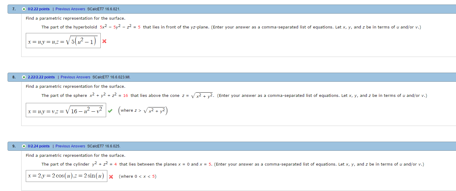 Solved Find a parametric representation for the surface. | Chegg.com