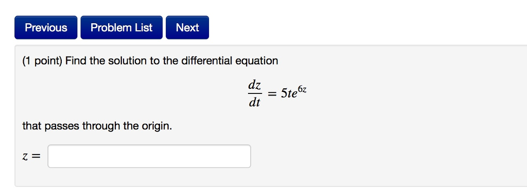 Solved Previous Problem List Next (1 point) Find the | Chegg.com