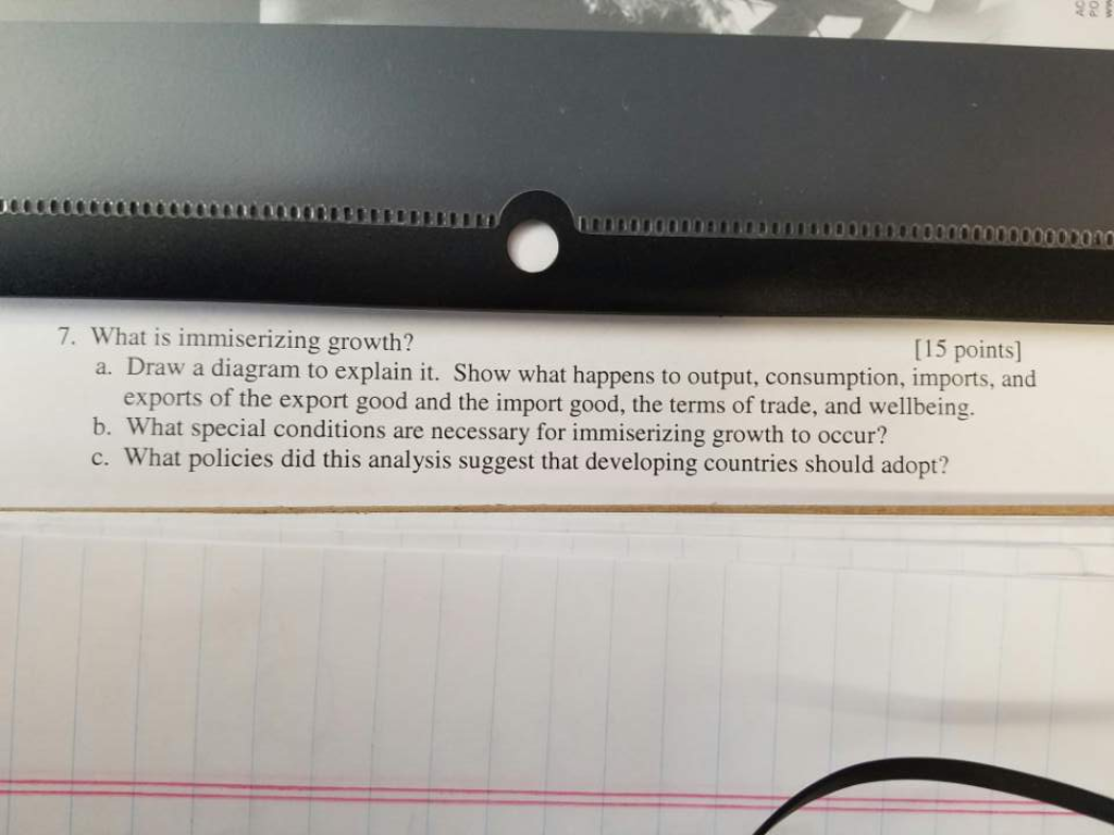 What is immiserizing growth? Draw a diagram to | Chegg.com