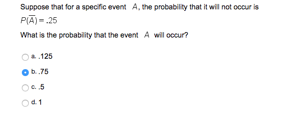 Solved Suppose that for a specific event A, the probability | Chegg.com
