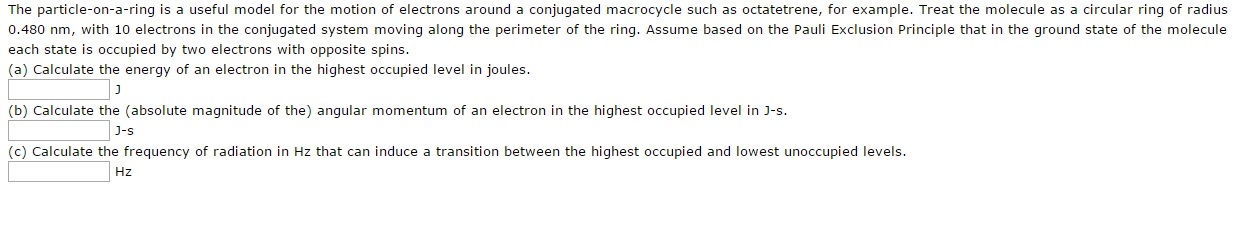 Solved The particle-on-a-ring is a useful model for the | Chegg.com