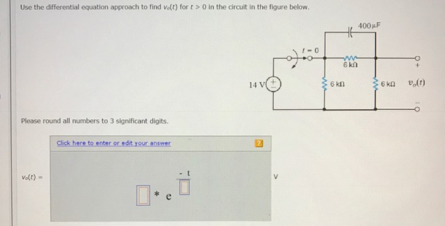 Solved Use the differential equation approach to find vo(t) | Chegg.com