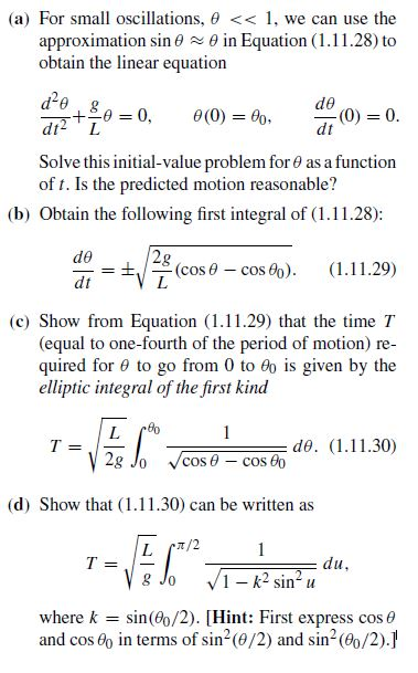 Solved A simple pendulum consists of a particle of mass m | Chegg.com