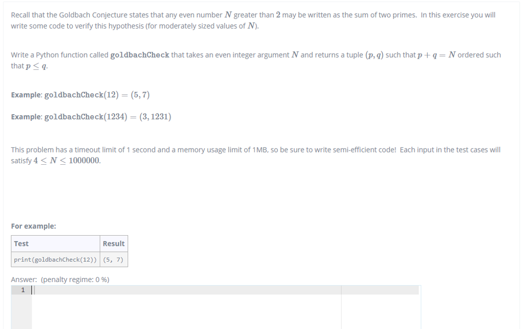 Solved Recall that the Goldbach Conjecture states that any | Chegg.com