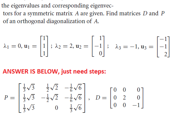 Solved The Eigenvalues And Corresponding Eigenvectors For A