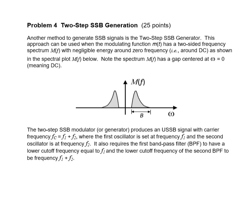Solved Problem 4 Two-Step SSB Generation (25 points) Another | Chegg.com