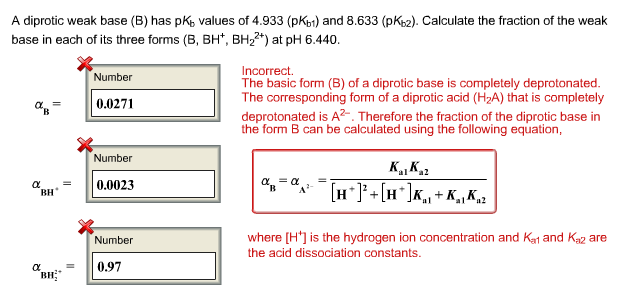 Solved A diprotic weak base (B) has pKb values of 4.933 | Chegg.com