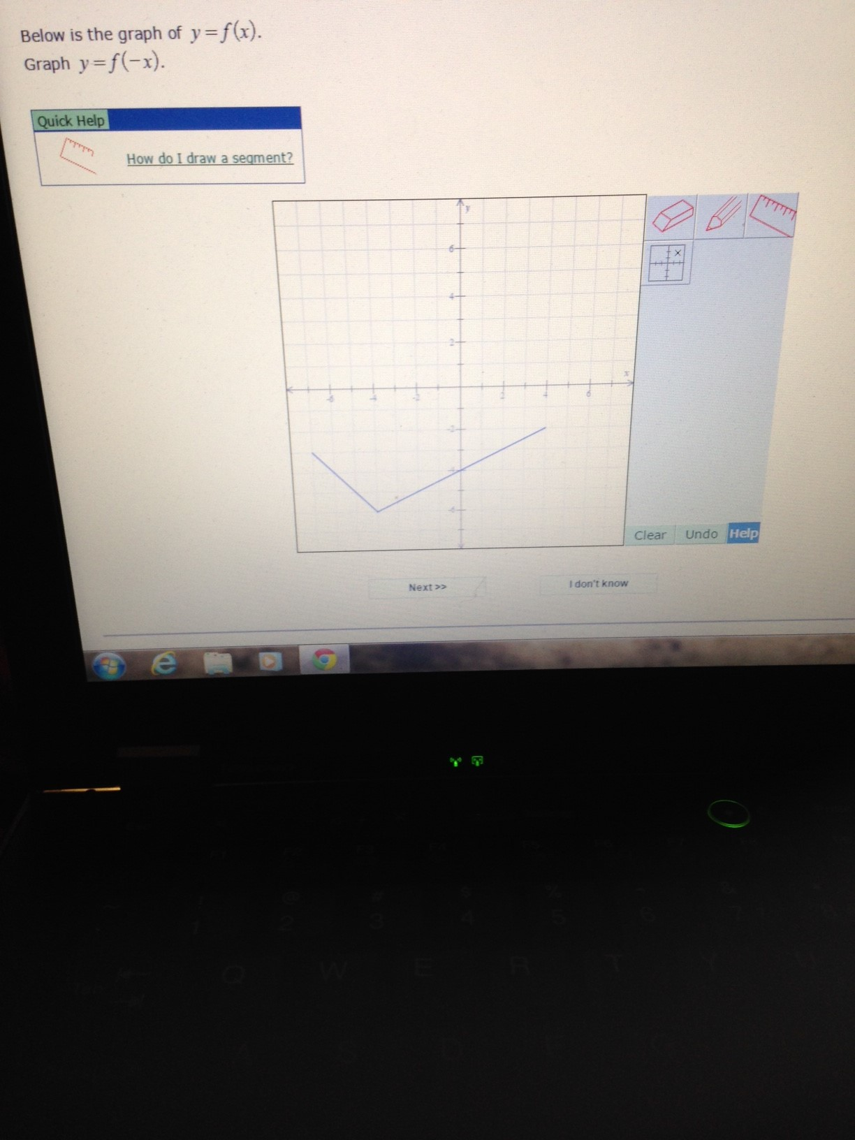 Solved Below is the graph of y = f(x).Graph y = f(-x). | Chegg.com