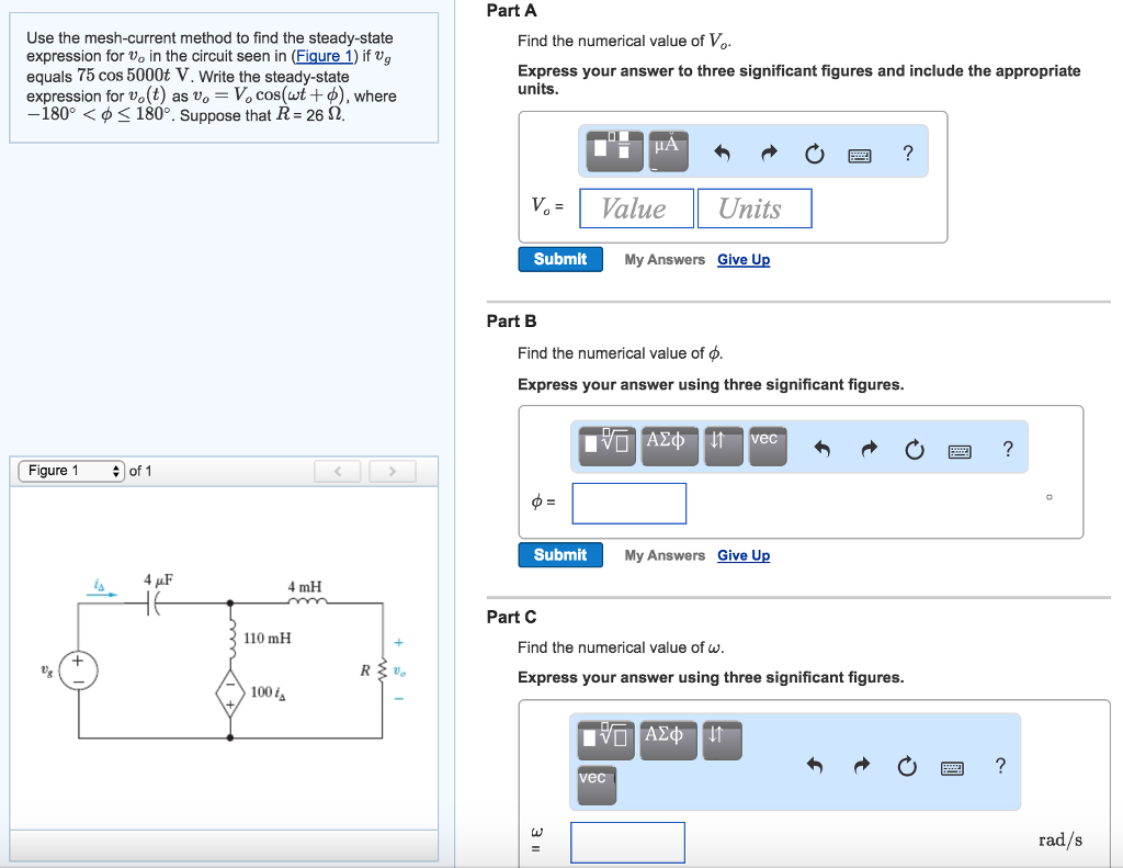 Solved Use the mesh-current method to find the steady-state | Chegg.com