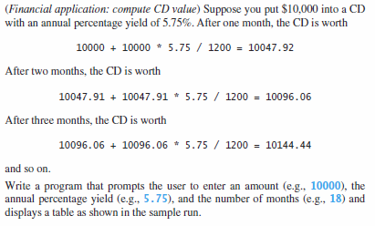 Solved Financial application: compute CD value) Suppose you | Chegg.com
