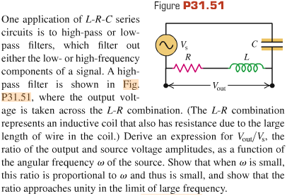 Solved One application of L-R-C series circuits is to | Chegg.com