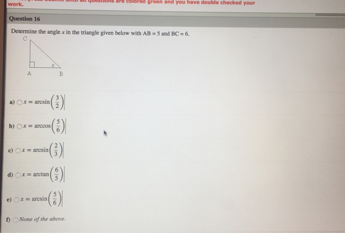 Solved Determine the angle x in the triangle given below | Chegg.com