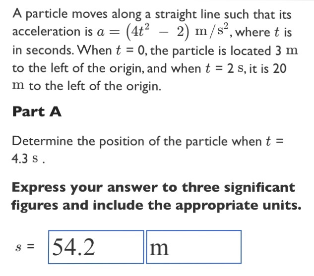 Solved A particle moves along a straight line such that its | Chegg.com