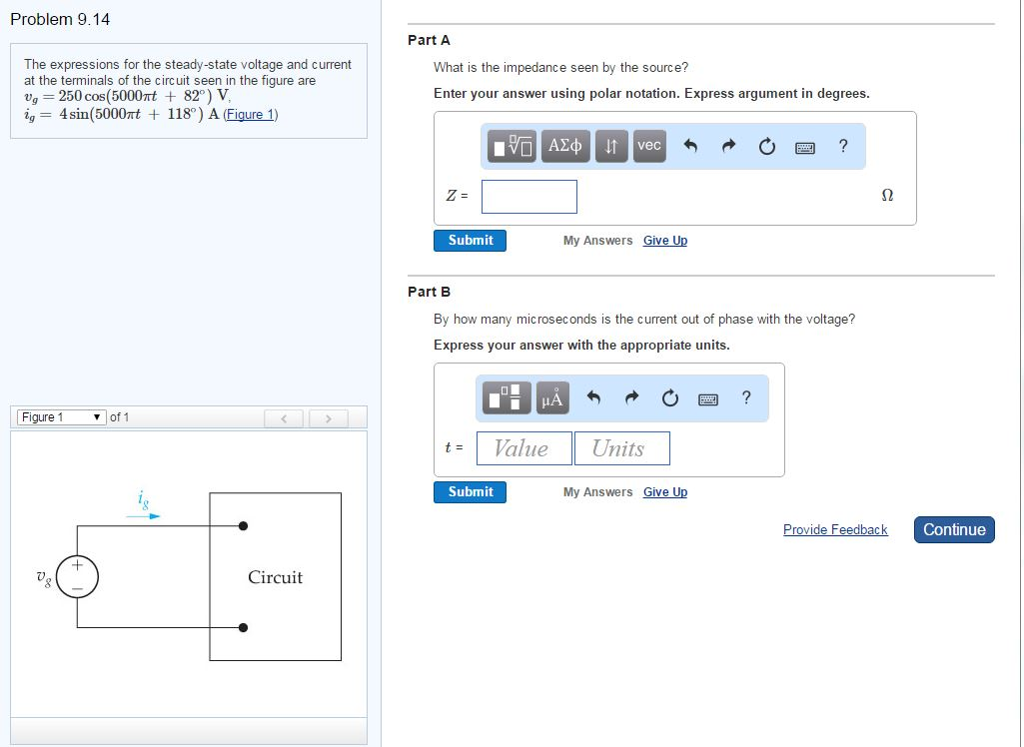 Solved The expressions for the steady-state voltage and | Chegg.com
