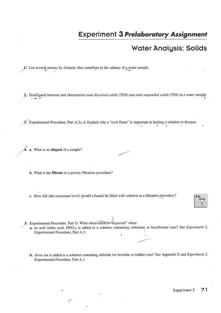 Solved Experiment 3 Prelaboratory Assignment Water Analysis: | Chegg.com