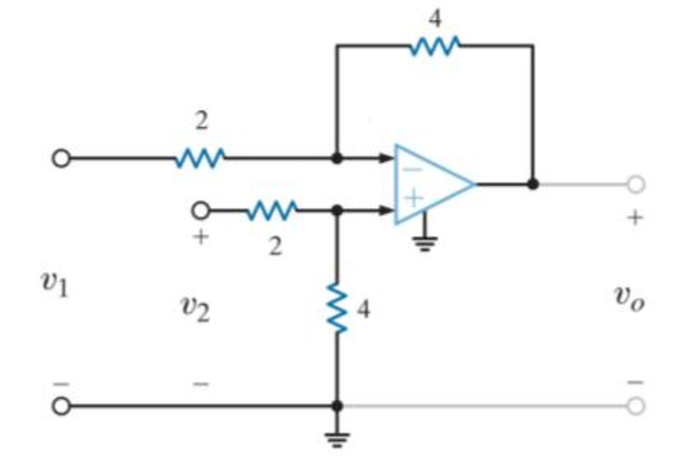 Solved Find V0 in the circuit below in terms of V1 and V2. | Chegg.com