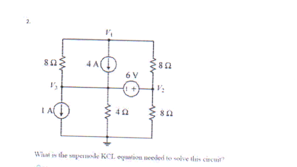 Solved What is the supermode KCL equation needed to solve | Chegg.com