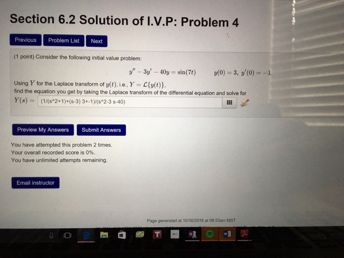 Solved Consider the following initial value problem: y" - | Chegg.com