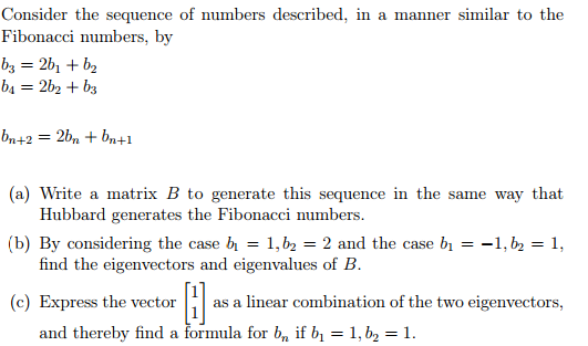 Solved Consider the sequence of numbers described, in a | Chegg.com