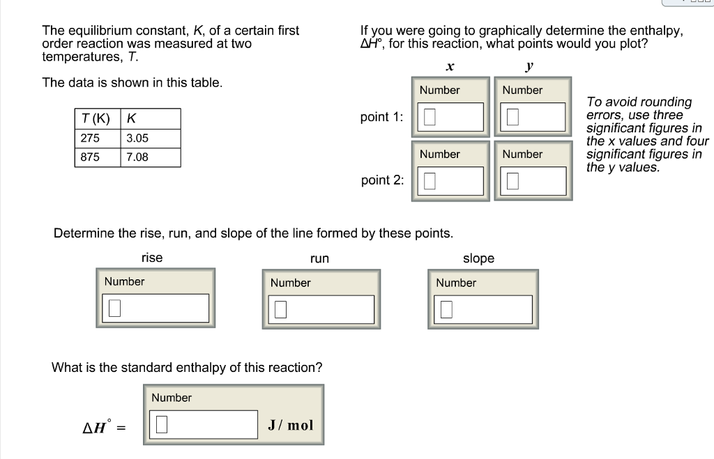 Solved The equilibrium constant, K, of a certain first order | Chegg.com