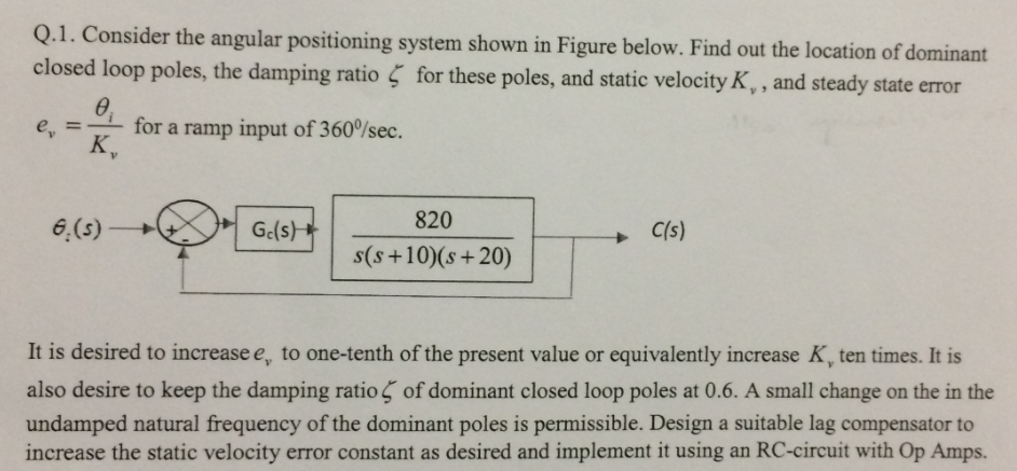 Solved Consider the angular positioning system shown in | Chegg.com