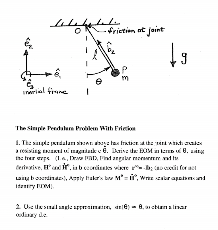 Solved friction at joint 2. inertial frameI The Simple | Chegg.com