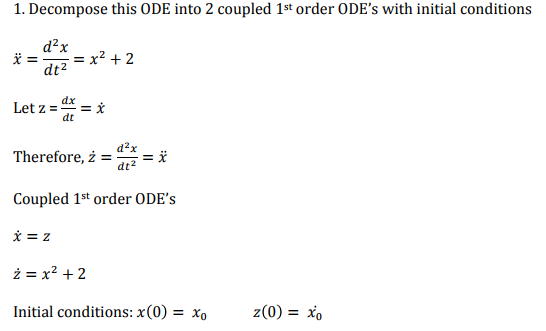 Solved 1. Decompose this ODE into 2 coupled 1st order ODE's | Chegg.com
