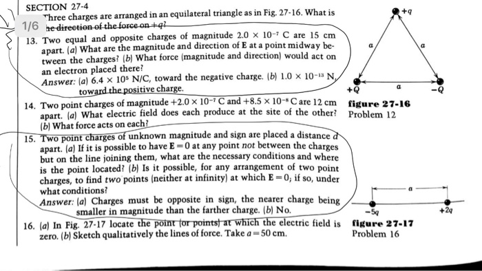 Solved Three charges are arranged in an equilateral triangle | Chegg.com