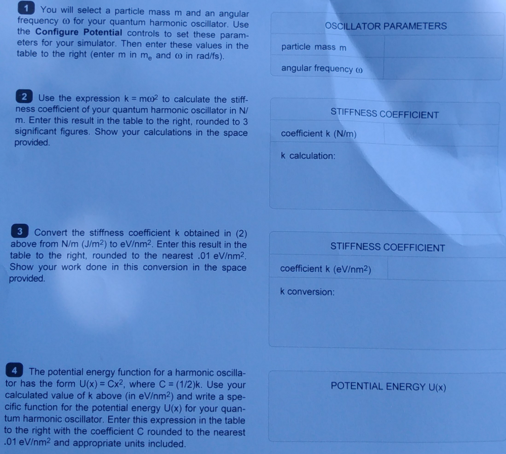 Solved You will select a particle mass m and an angular | Chegg.com