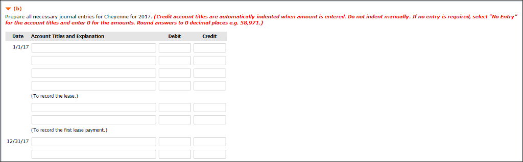 Solved Exercise 21-6 (Part Level Submission) Cheyenne | Chegg.com