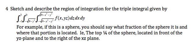 Solved Sketch and describe the region of integration for the | Chegg.com