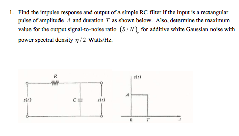 Solved Find the impulse response and output of a simple RC | Chegg.com