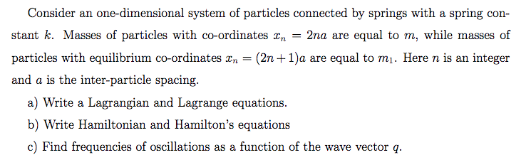 Solved Consider an one-dimensional system of particles | Chegg.com