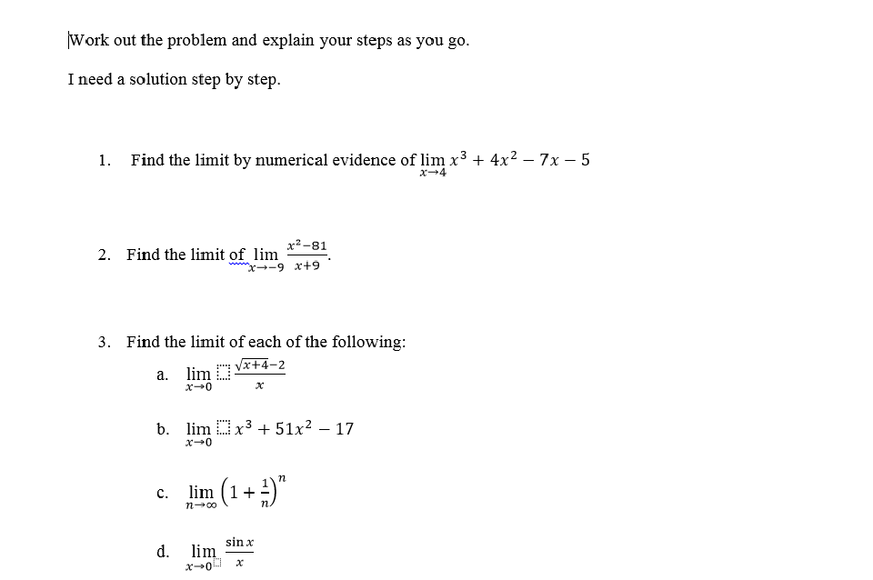 Solved Work out the problem and explain your steps as you | Chegg.com