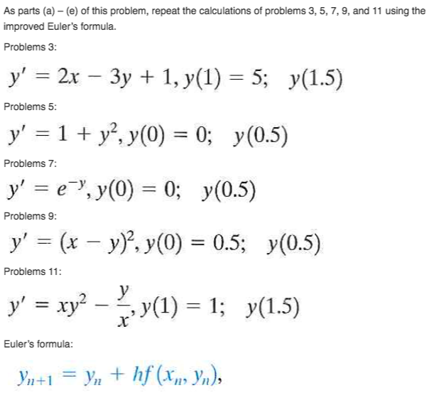 As parts (a) (e) of this problem, repeat the | Chegg.com