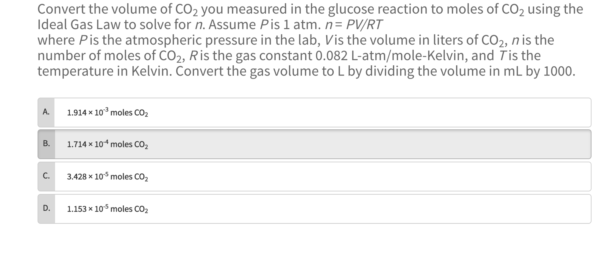 Solved question 3: Convert the volume of CO2 you measured | Chegg.com