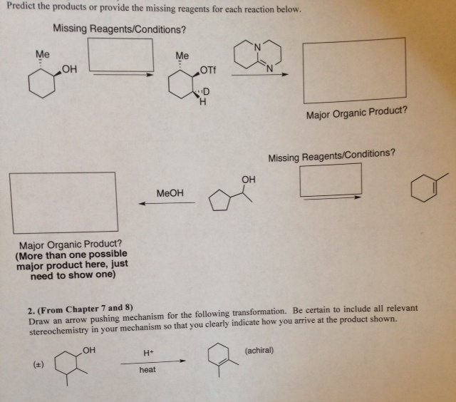 Solved Predict the products or provide the missing reagents | Chegg.com