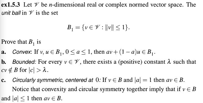 Solved Prove that the unit ball (B_1) is convex, bounded, | Chegg.com