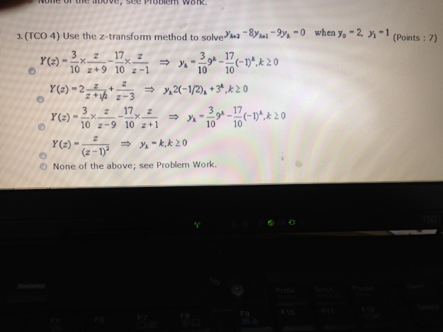 Solved Use z-transform methods to solve:Yk+2 -5yk+1+6yk-5 | Chegg.com