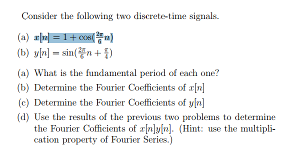 Solved Consider the following two discrete-time signals. a | Chegg.com