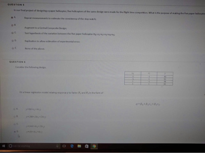 Solved In our final project of designing paper helicopter | Chegg.com