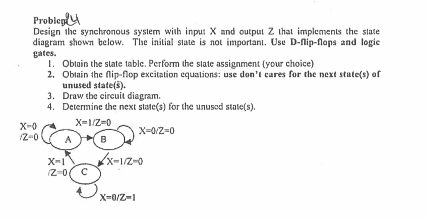 Solved Design The Synchronous System With Input X And Output 